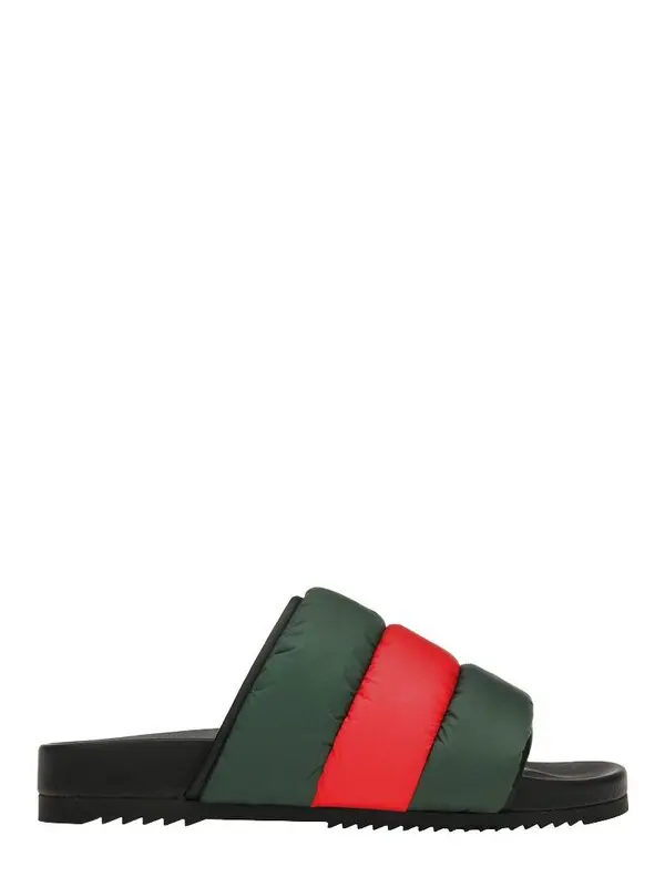 Gucci Padded Web Slide - Green/red Web
