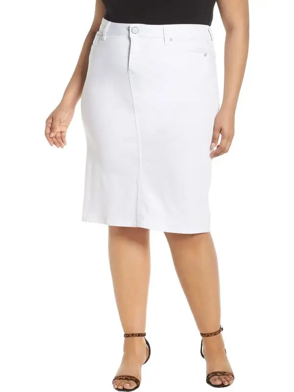 SLINK JEANS Denim Midi Skirt - Clare White