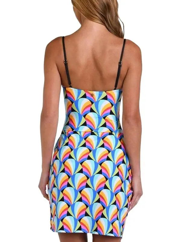 SUNSHINE 79 Hang Loose Faux Wrap Mini Skirt Coverup - Multi