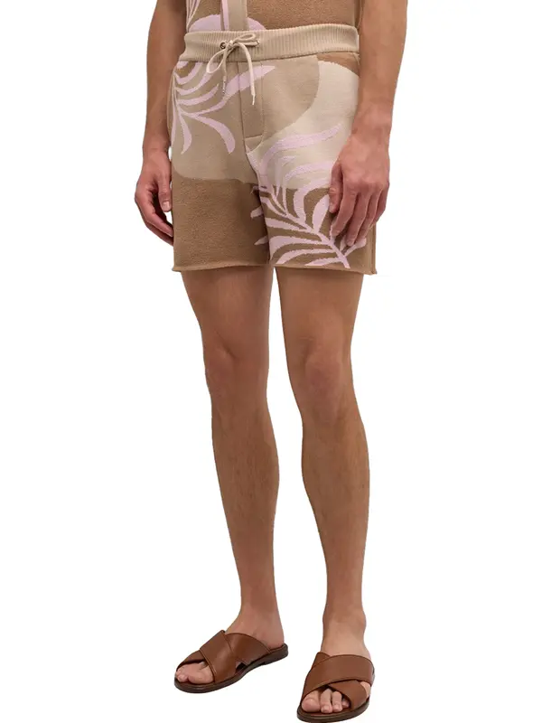 SEROYA Zeppelin Terry Shorts - Jacquard Brown/pink