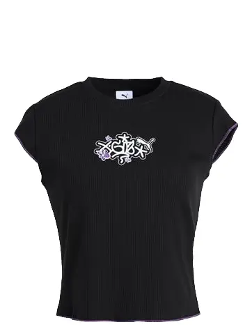PUMA X X-GIRL Ribbed Slim Tee - Black