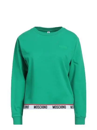 Moschino Crewneck Sweatshirt With Logo Appliqués - Green