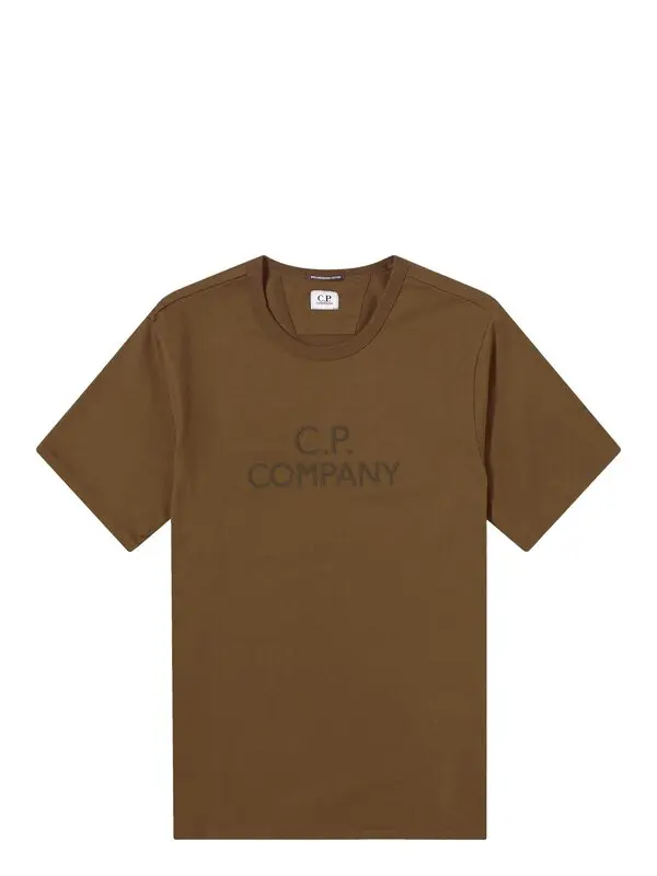 C.P. COMPANY 30/2 Mercerized Jersey Twisted Logo T-shirt - Ivy Green