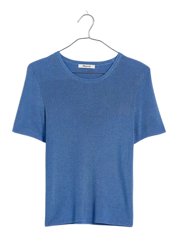Madewell Micro-rib Tee - Celeste