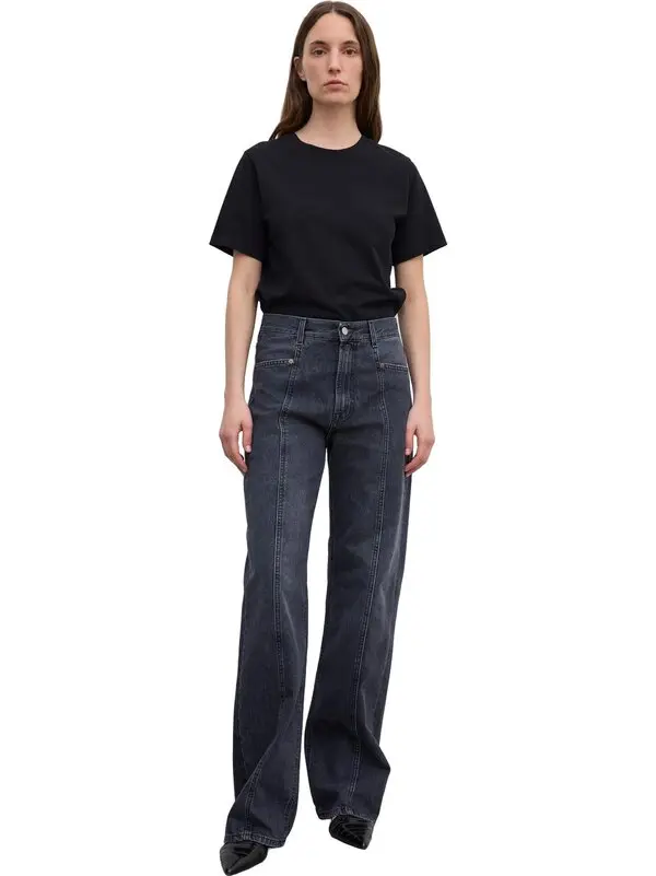 HOUSE OF DAGMAR Mid-rise Wide Leg Denim Jeans - Dark Grey