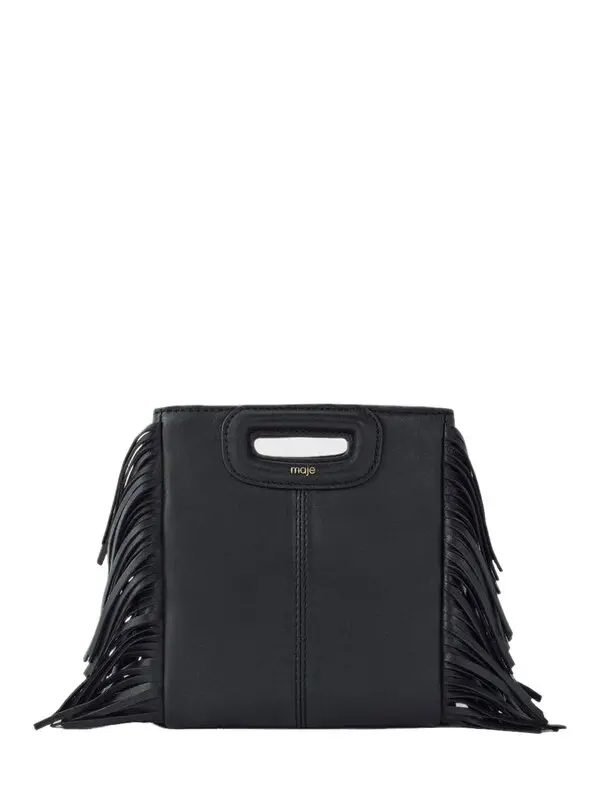 Maje Quilted Leather Bag With Chain Strap - Black