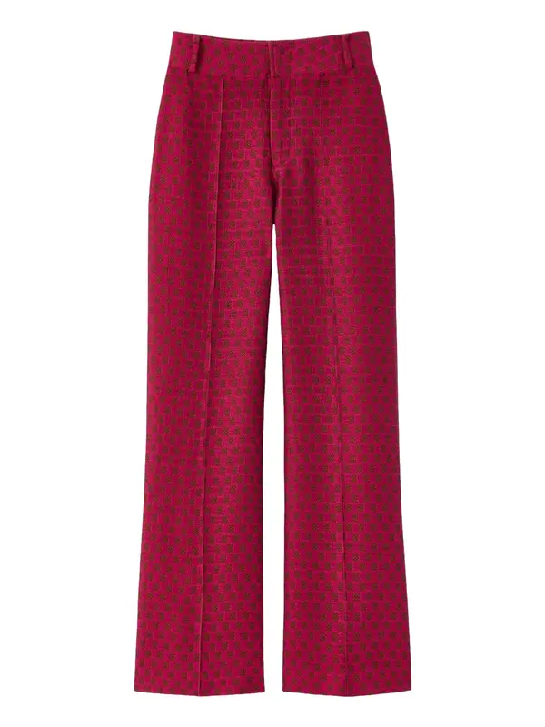DESTREE Yoshismart Jacquard Cropped Trousers - Pink