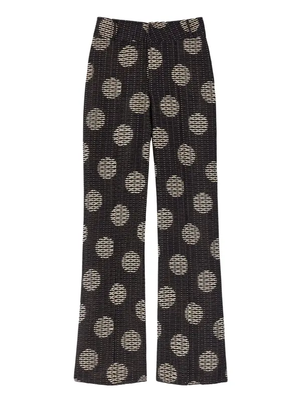 DESTREE Yoshismart Jacquard Cropped Trousers - Black