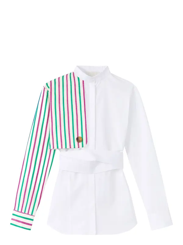 DESTREE Hans Striped Cotton Shirt - White