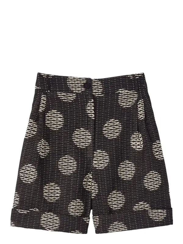 DESTREE Daniel Polka-dot Jacquard Shorts - Black