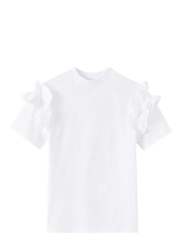 DESTREE Sophie Ruffle-detailing T-shirt - White