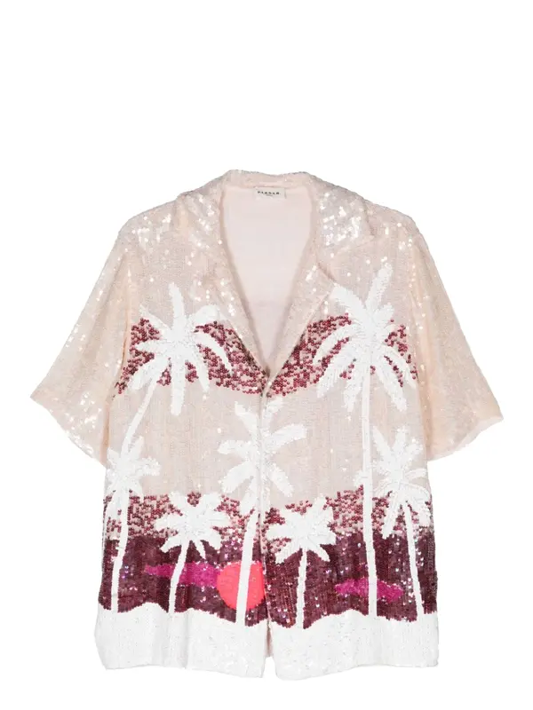 P.a.r.o.s.h Palms Sequined Shirt - Pink