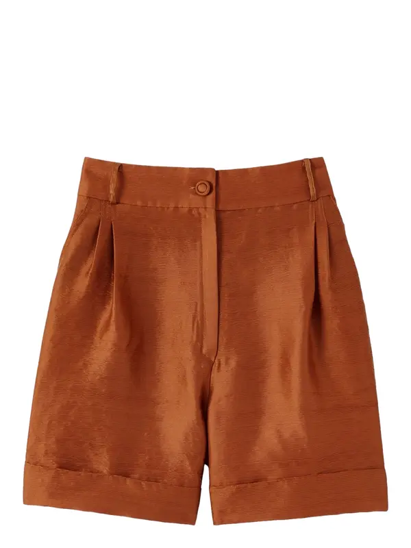 DESTREE Daniel Pleat-detailing Shorts - Brown