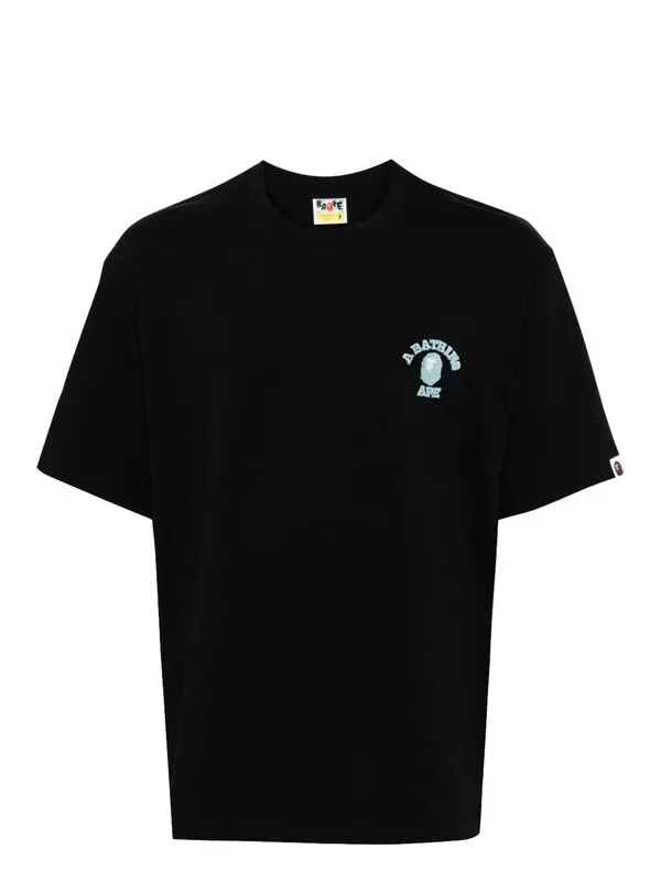 A BATHING APE Embroidered-logo Cotton T-shirt - Black