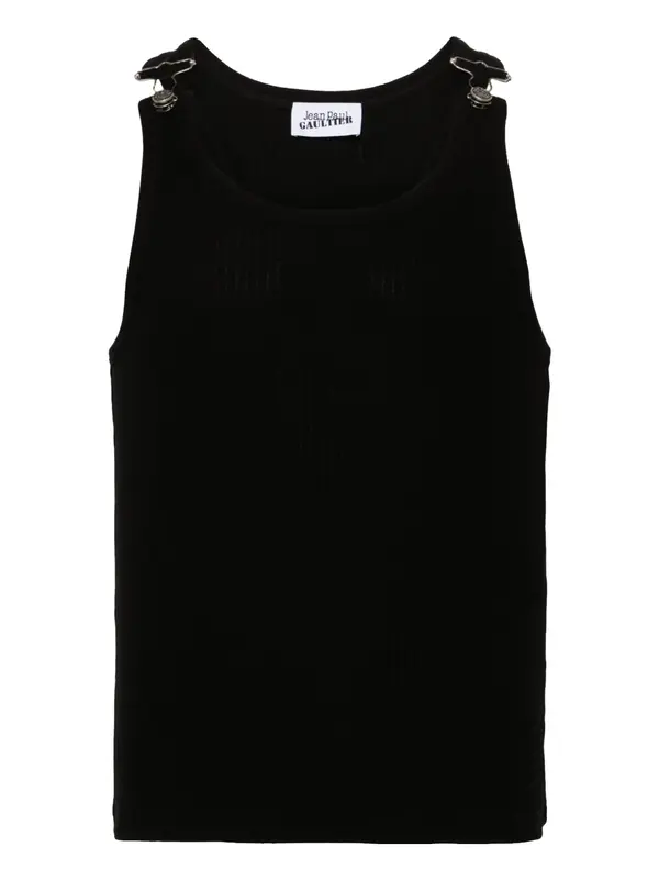 Jean Paul Gaultier Ribbed-knit Cotton Tank Top - Black