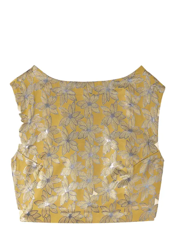 DESTREE Richard Jacquard Cropped Top - Yellow