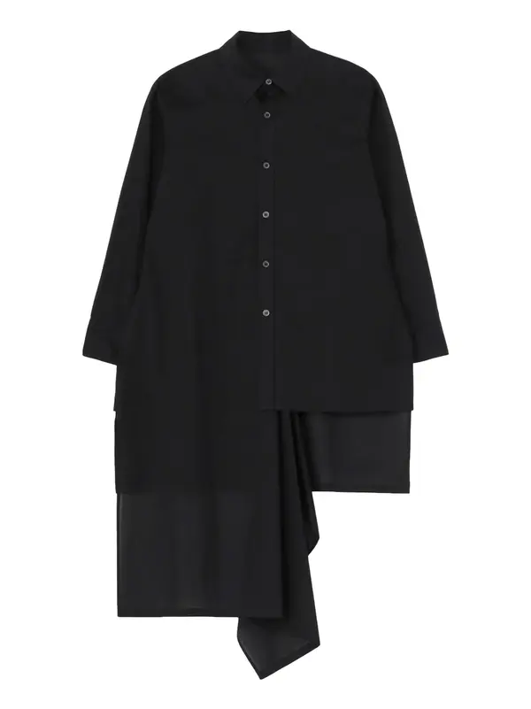 Yohji Yamamoto Layered Cotton Shirt - Black