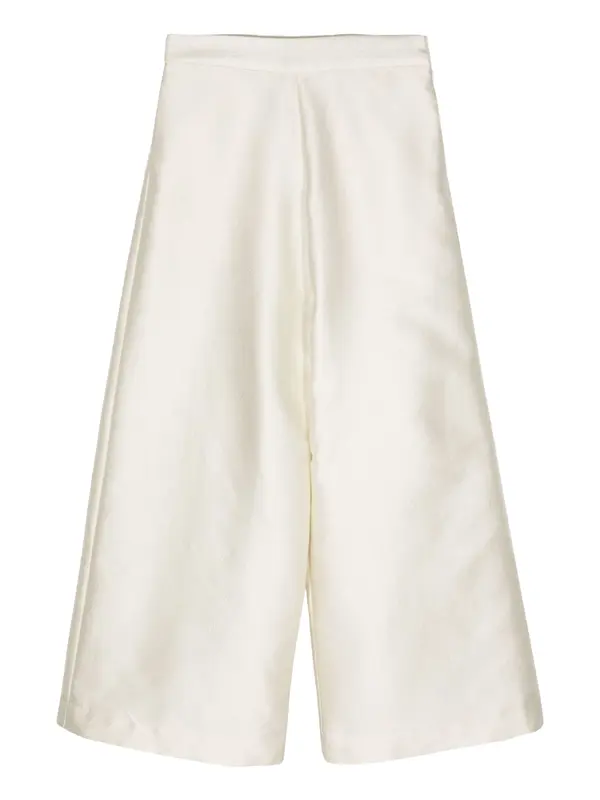 Biyan Satin-finish Palazzo Trousers - Neutrals