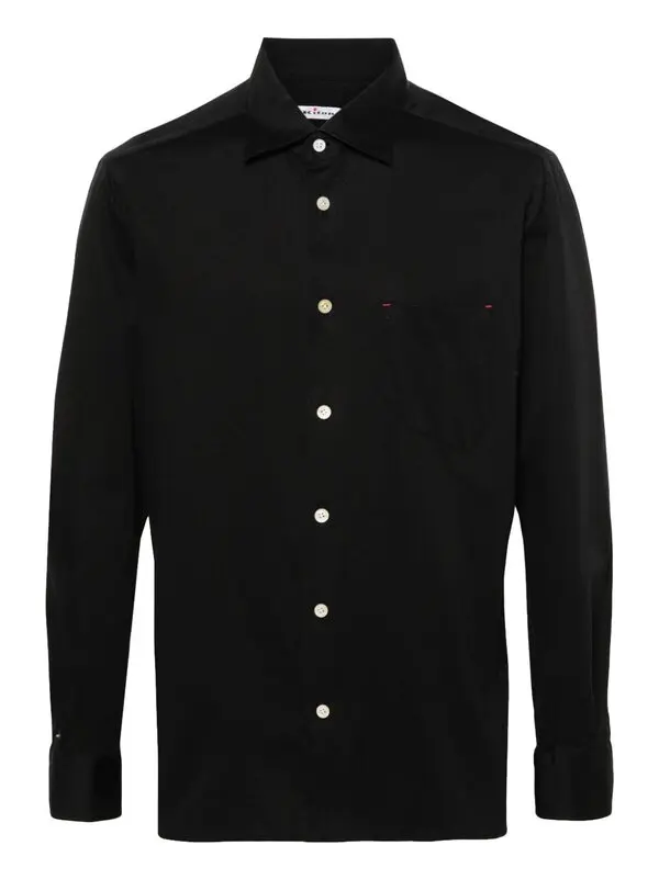 Kiton Classic-collar Cotton Shirt - Black
