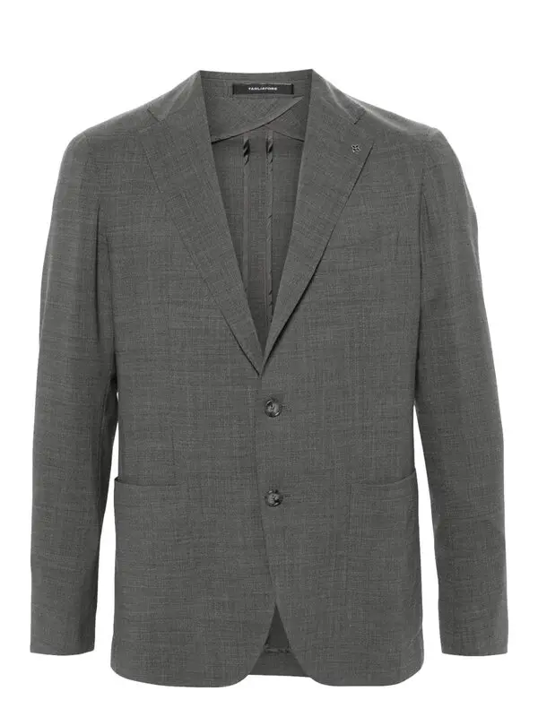 Tagliatore Notched-lapels Single-breasted Blazer - Grey
