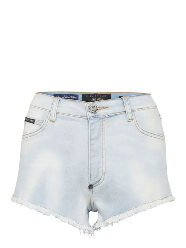 Philipp Plein Logo-appliqué Denim Shorts - Blue