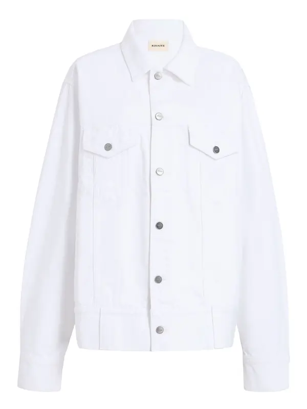 Khaite Rizzo Panelled Denim Jacket - White