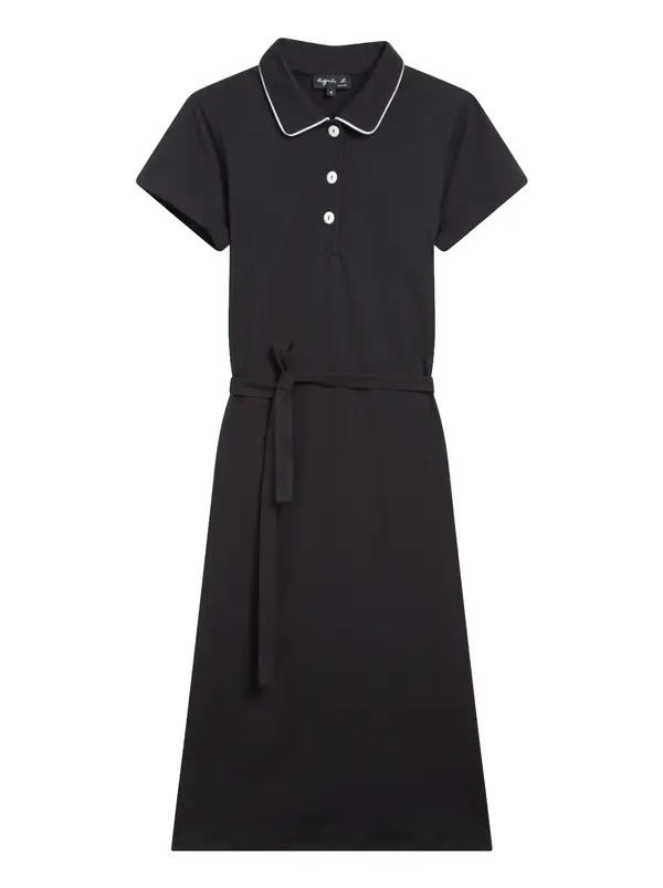 AGNÈS B. Belted Cotton Polo Shirt - Black