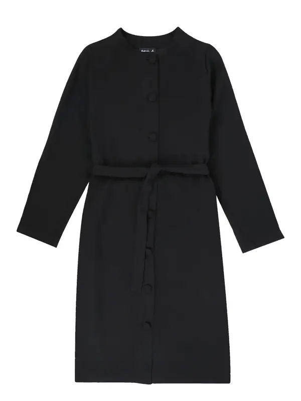AGNÈS B. Belted Single-breasted Coat - Black
