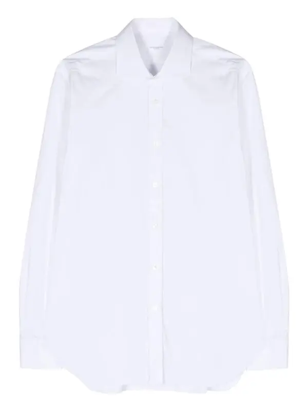 BARBA NAPOLI Spread-collar Cotton-blend Shirt - White