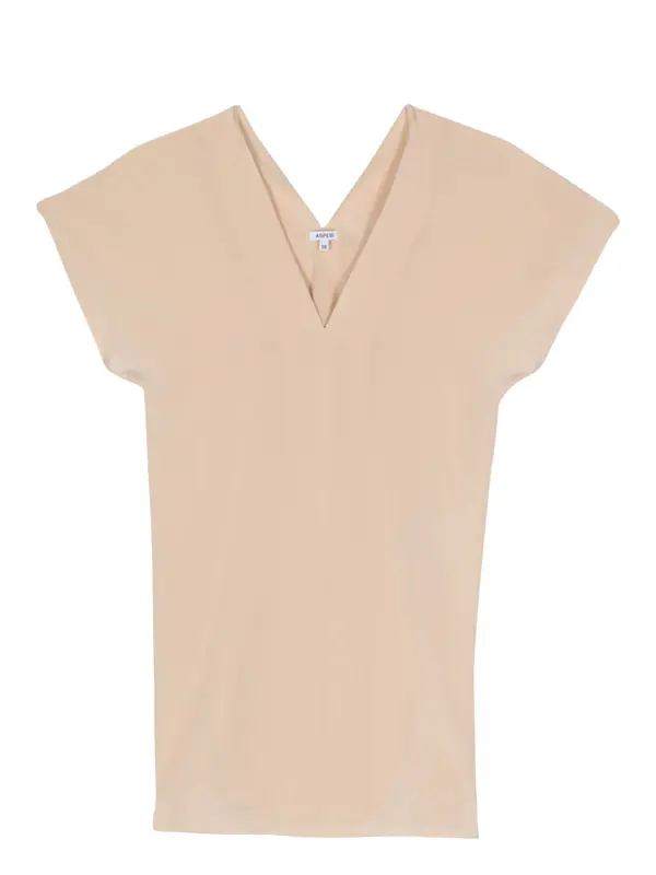 Aspesi V-neck Crepe Silk Blouse - Neutrals