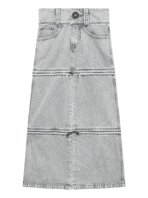 Vaquera Denim Midi Skirt - Grey