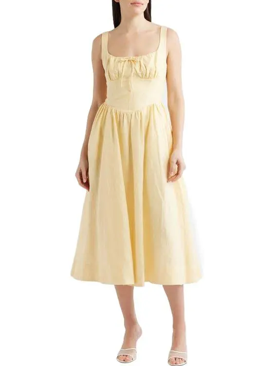 REFORMATION Balia Linen Sundress - Parmesan