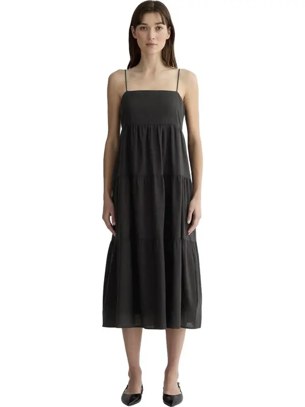 Everlane Gauze Tiered Maxi Dress - Black