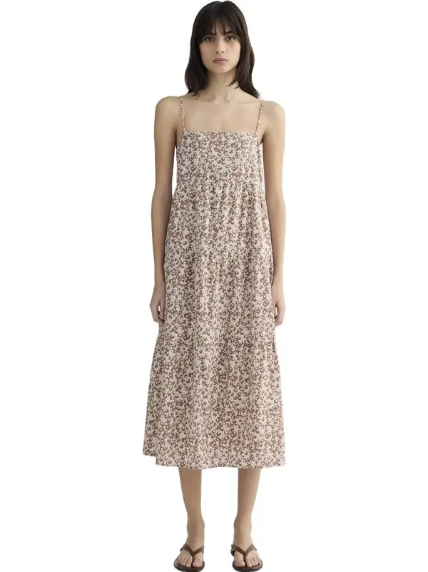 Everlane Gauze Tiered Maxi Dress - Natural/rose Dusk Floral