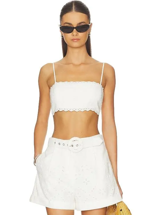 Hemant & Nandita Bandeau Top - White