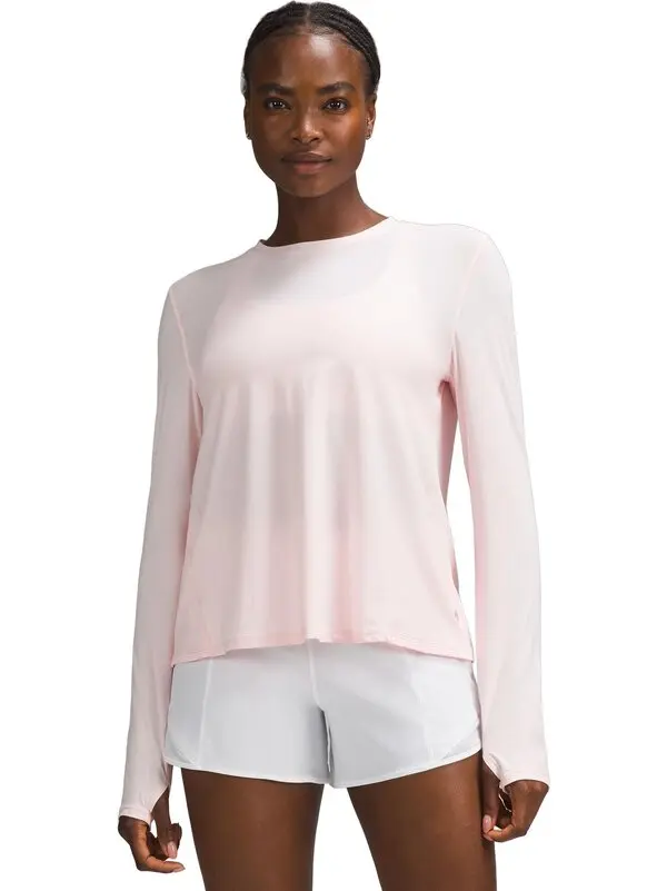 Lululemon Mesh Paneled Running Long-sleeve Shirt - Strawberry Milkshake