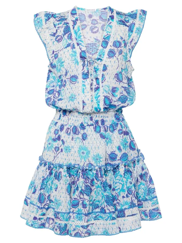 Poupette St Barth Anais Printed Cotton Minidress - Blue