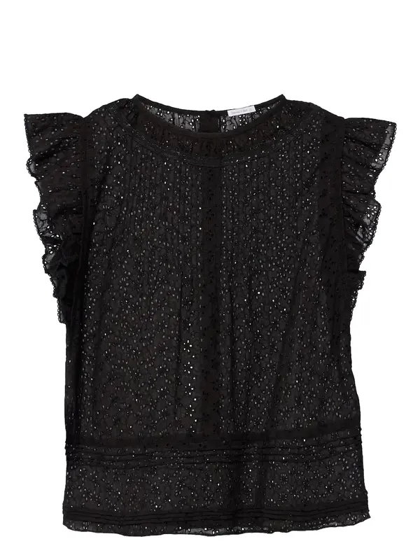 Poupette St Barth Galia Ruffled Top - Black