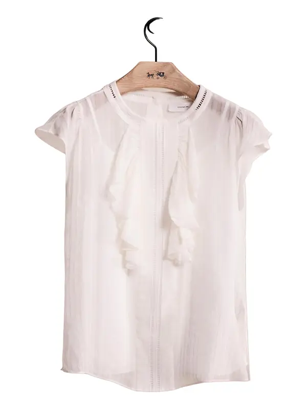 COACH® Restored Ruffle Blouse - Ivory