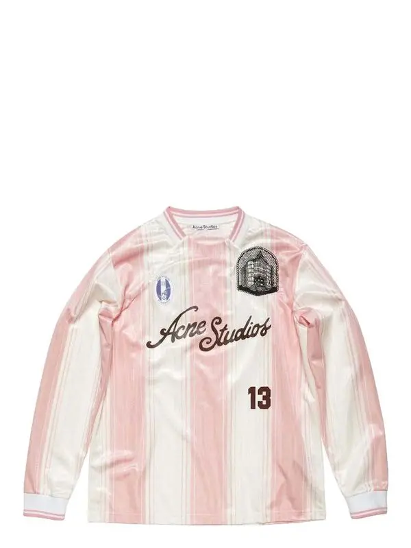 Acne Studios Logo Long Sleeve T-shirt - Pink/white