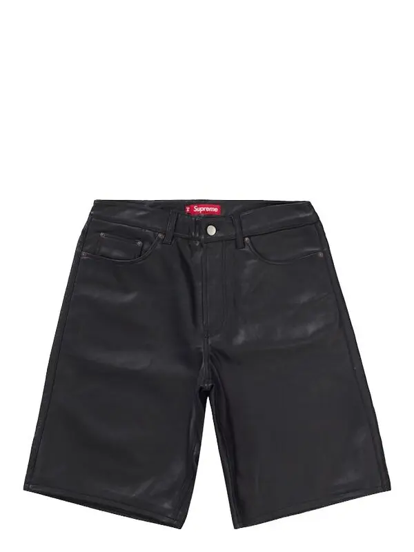 Supreme Baggy Leather Short - Black