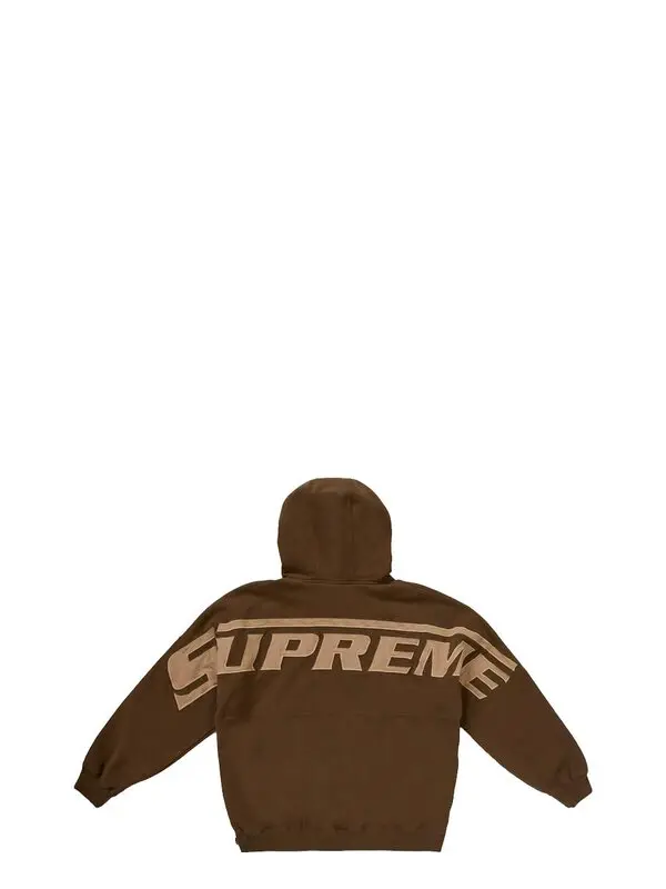 Supreme Wrapped Half Zip Hooded Sweatshirt - Dusty Brown