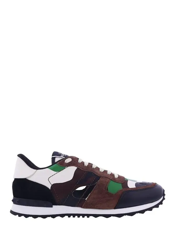 Valentino Garavani Rockrunner Low-top Sneakers - Navy Blue/brown/whhite