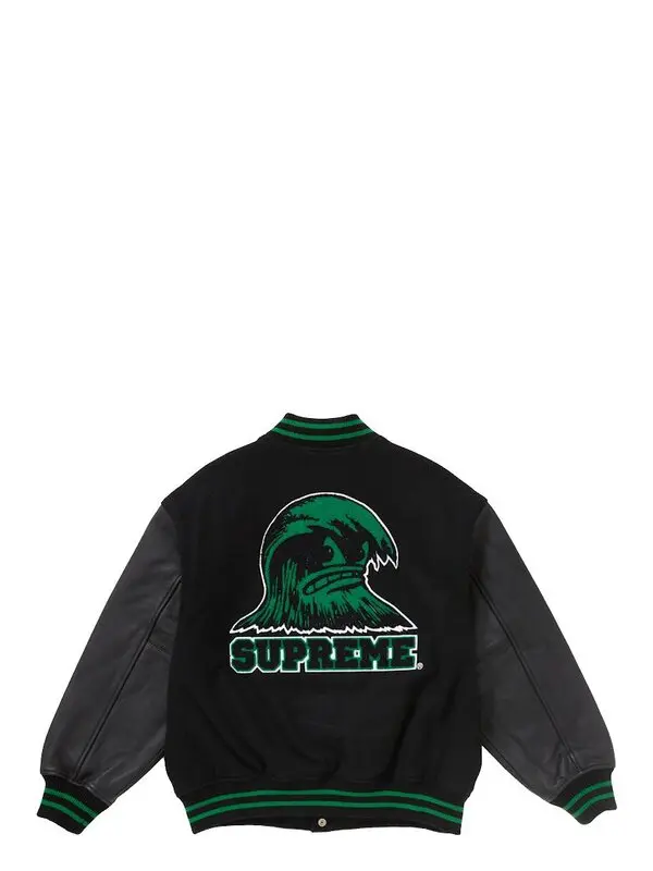 Supreme Wave Varsity Jacket - Black