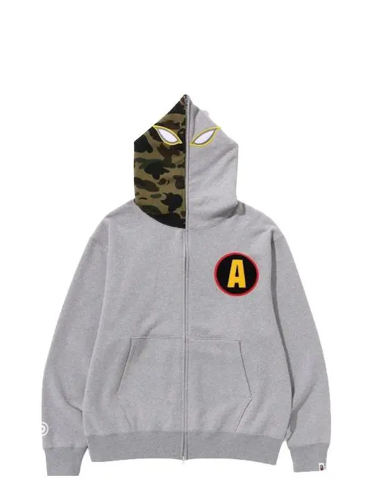 BAPE Shadow Relaxed Fit Full Zip Hoodie - Grey