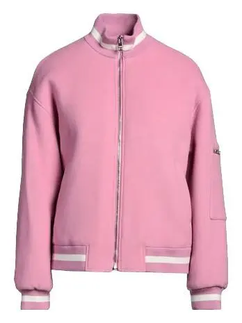 MSGM Bomber Jacket In Virgin Wool And Polyamide - Pink