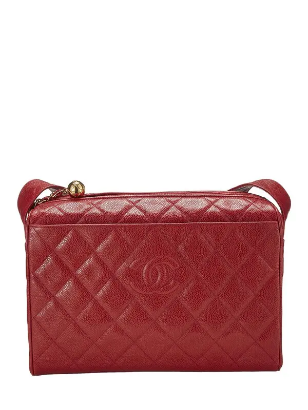 Chanel Quilted Caviar Leather Camera Bag - Red