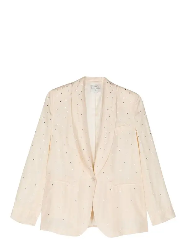 FORTE_FORTE Habotai Silk Jacket With Crystals - F45m.2025 Avorio