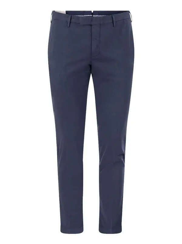 PT TORINO Skinny Trousers In Cotton And Silk - Night Blue