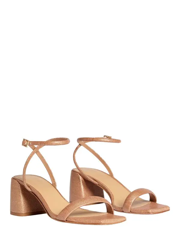 ME+EM Lizard Print Sandals - Nude